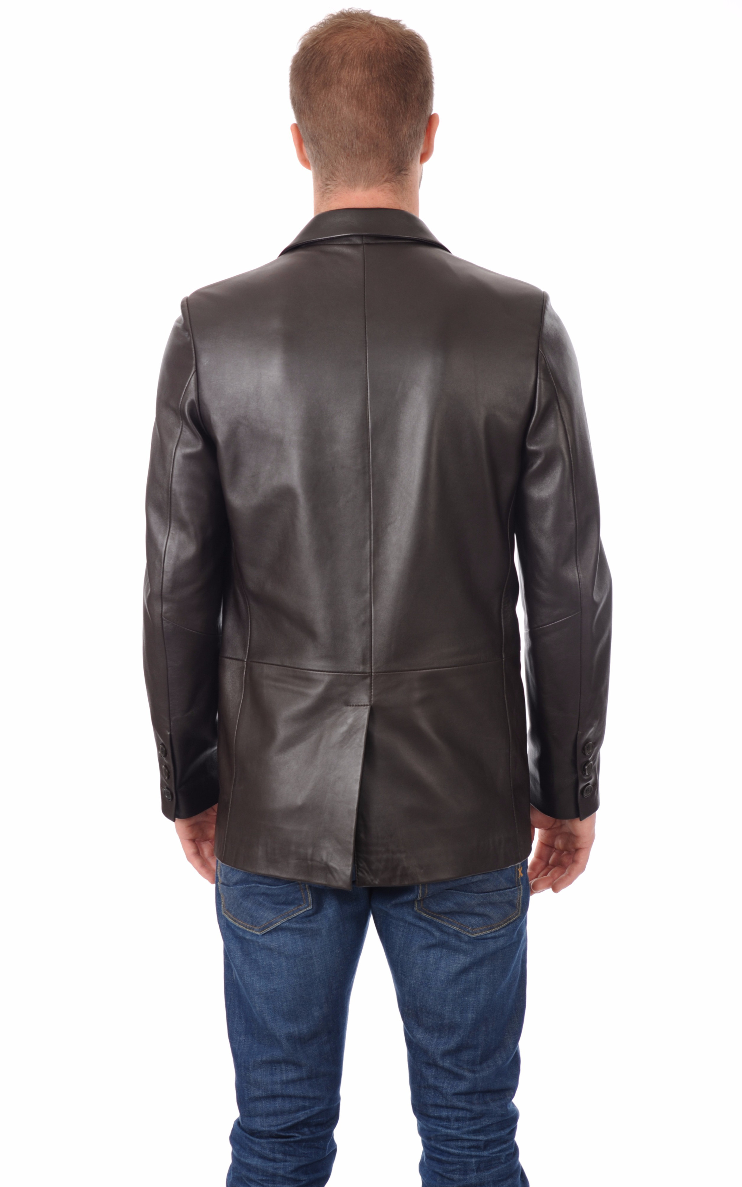 Blazer Marron En Cuir La Canadienne La Canadienne Vestes Et 34