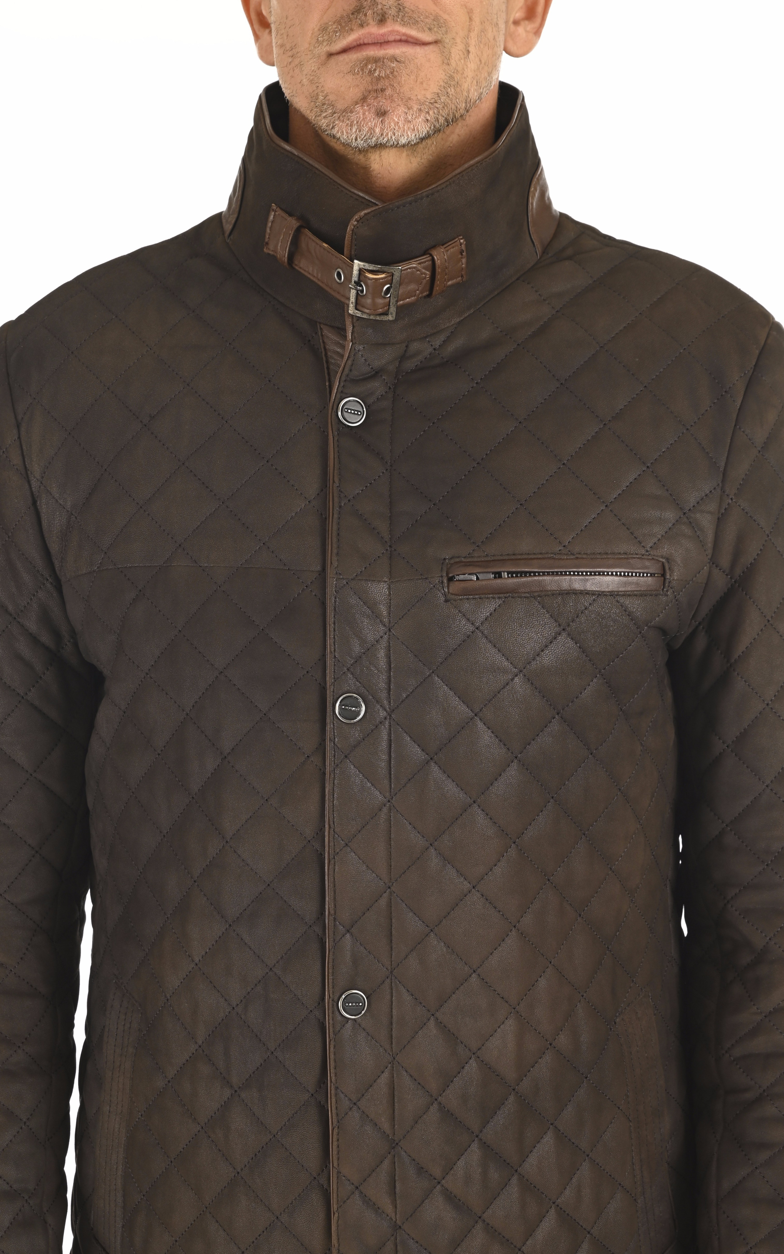 Veste Cuir Matelassé Marron La Canadienne La Canadienne Veste 34