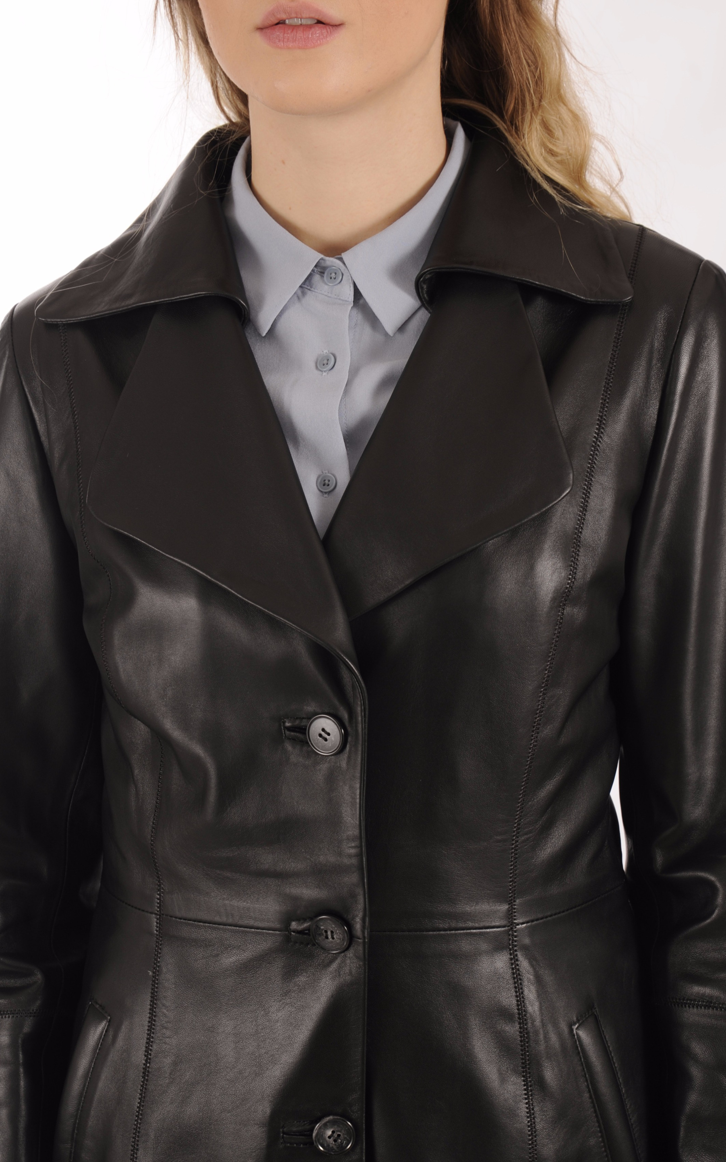 Veste Longue Agneau Noire Femme La Canadienne La Canadienne Veste