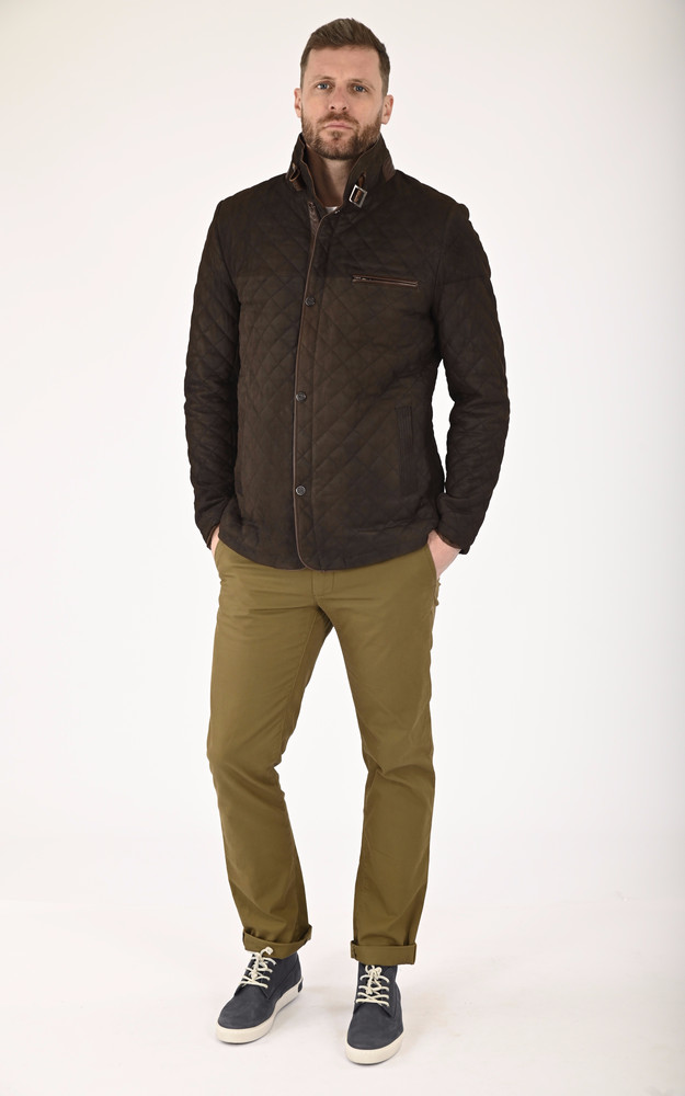 Veste Cuir Matelassée Marron Chocolat La Canadienne La Canadienne