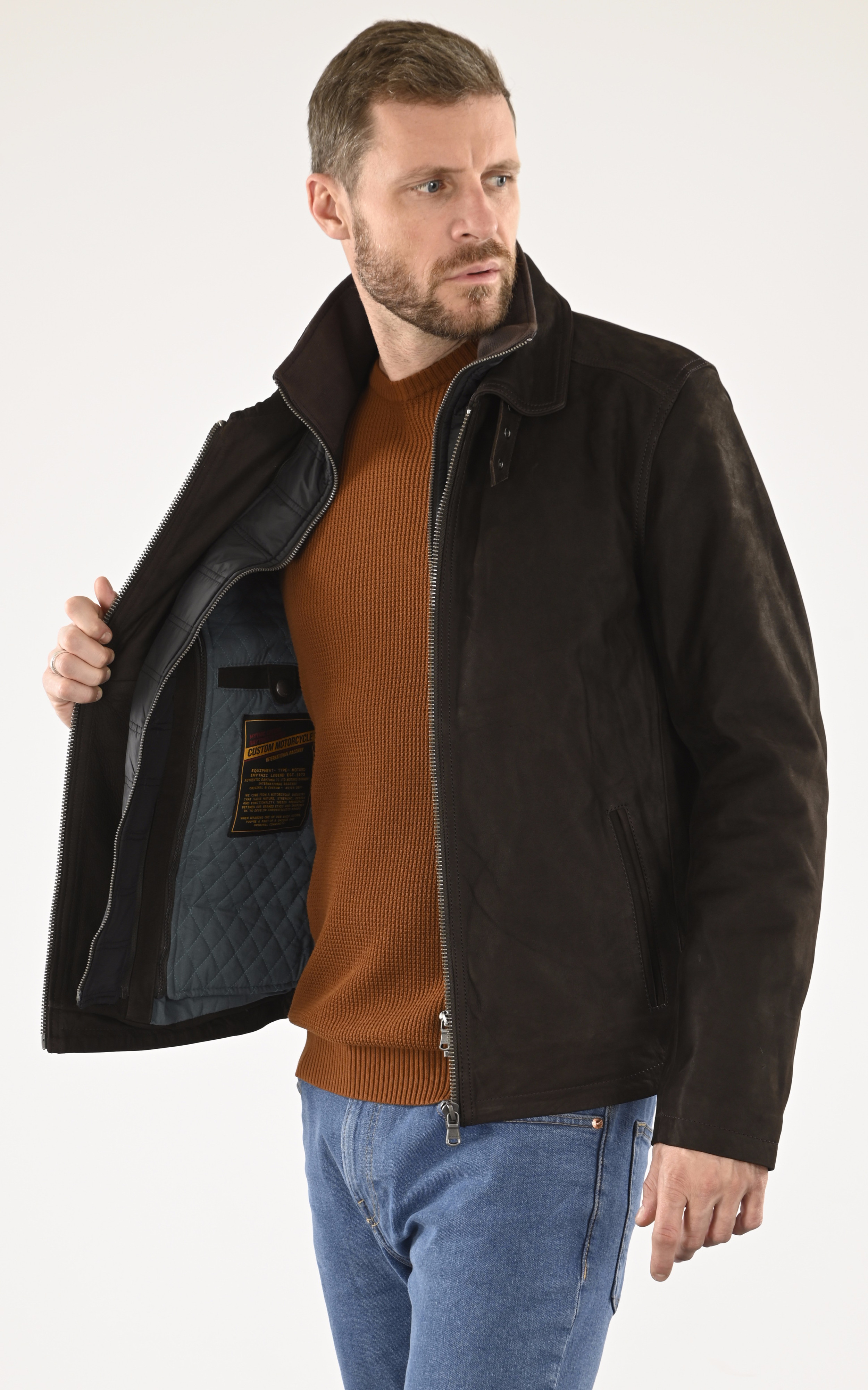 Veste Cuir Nubuck Ford Marron Daytona 73 La Canadienne Vestes Et 3