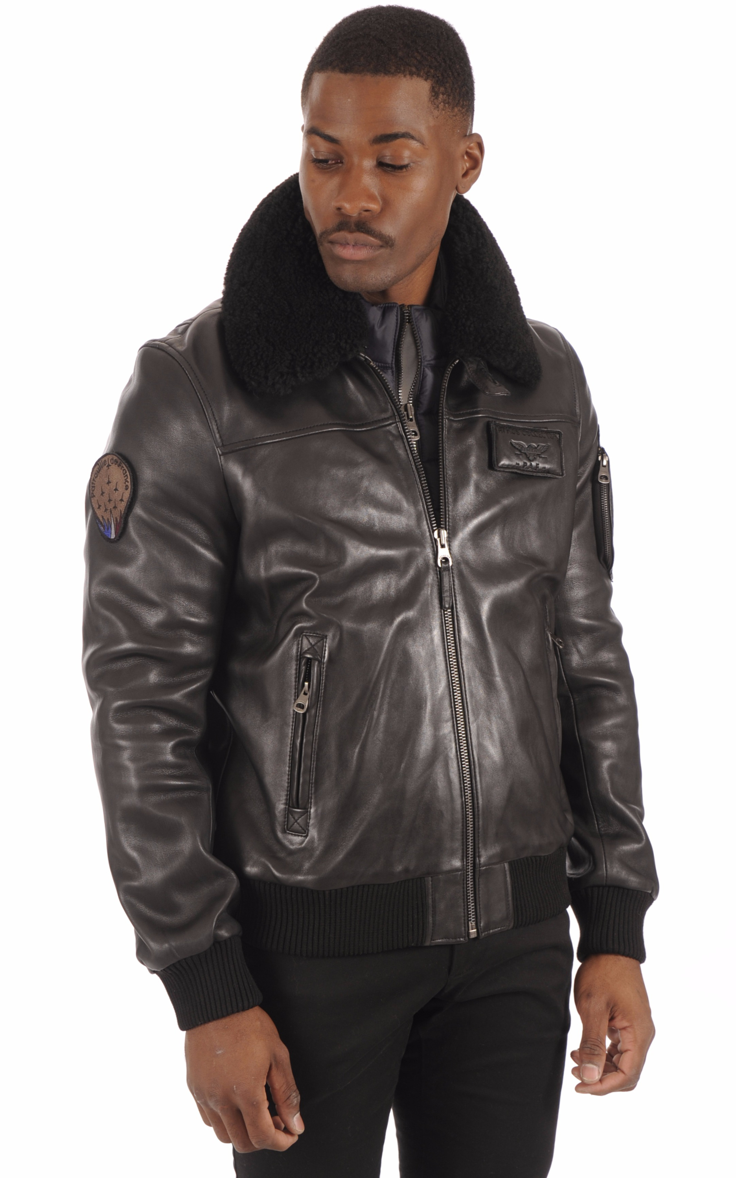 Blouson Aviateur Patrouille de France Noir Redskins - La Canadienne ... Blouson Aviateur Patrouille de France Noir Redskins - La Canadienne ...