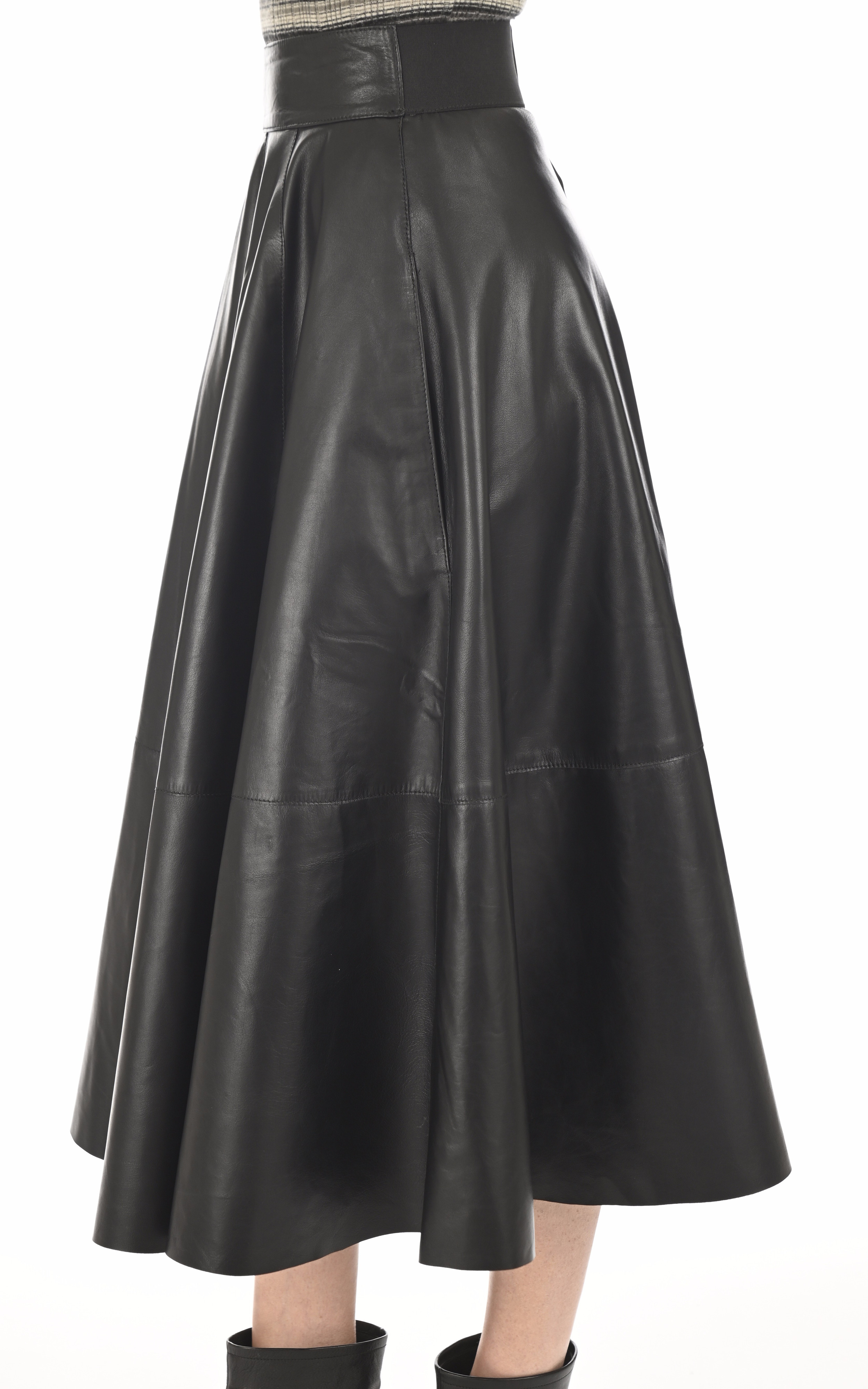 Jupe Longue Agneau Noir La Canadienne La Canadienne Robes Jupes