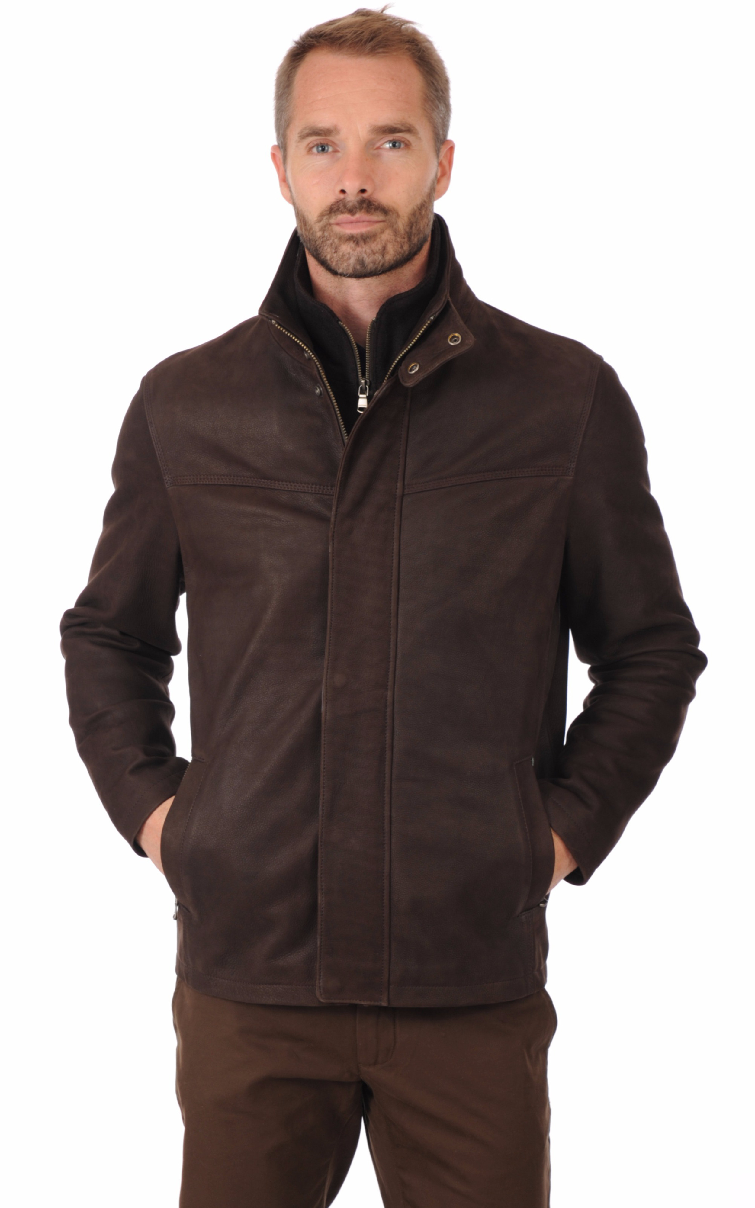 Veste Darwin Cuir Nubuck Marron Daytona 73 La Canadienne Veste 34