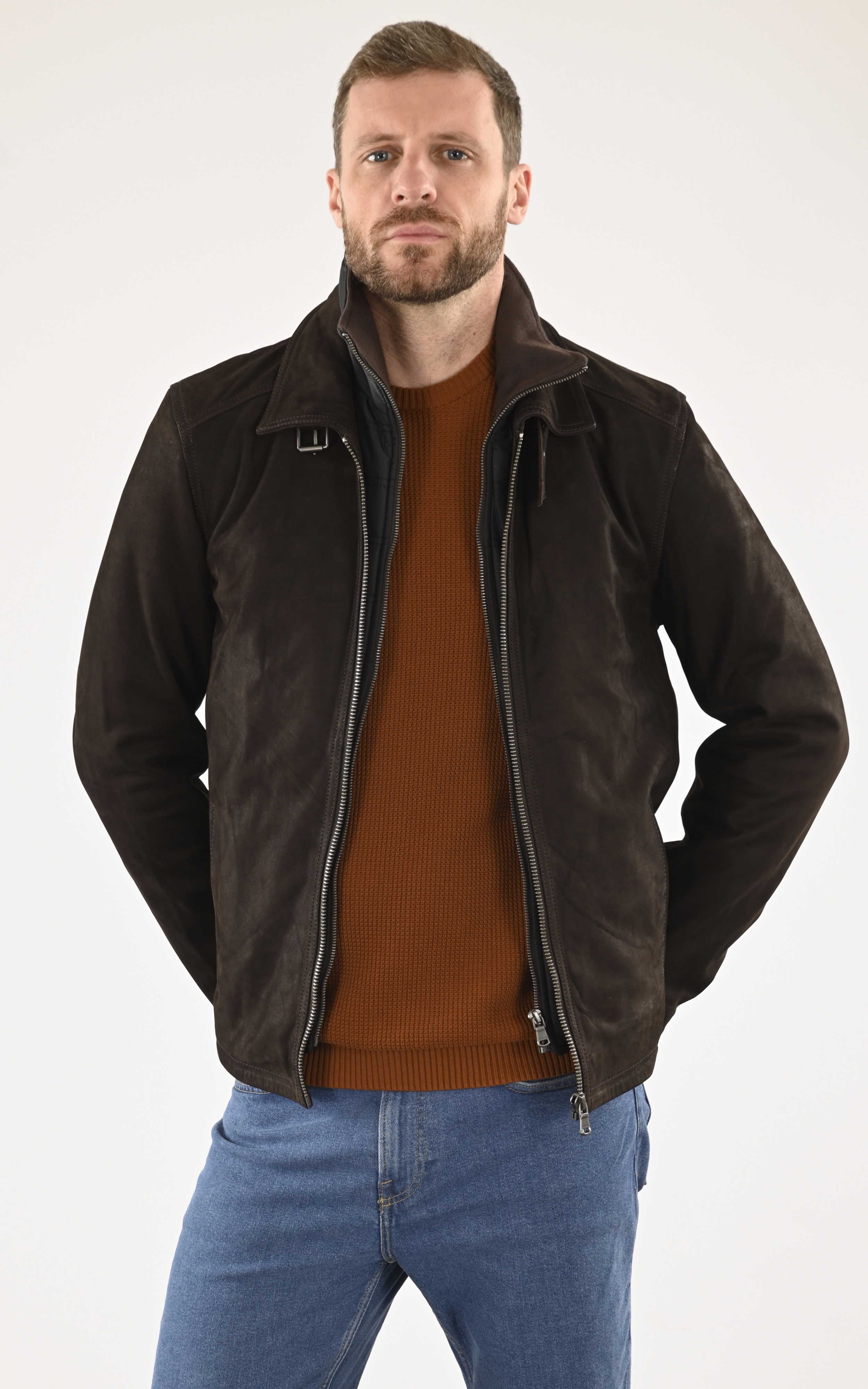 Veste Cuir Nubuck Ford Marron Daytona 73 La Canadienne Vestes Et 3