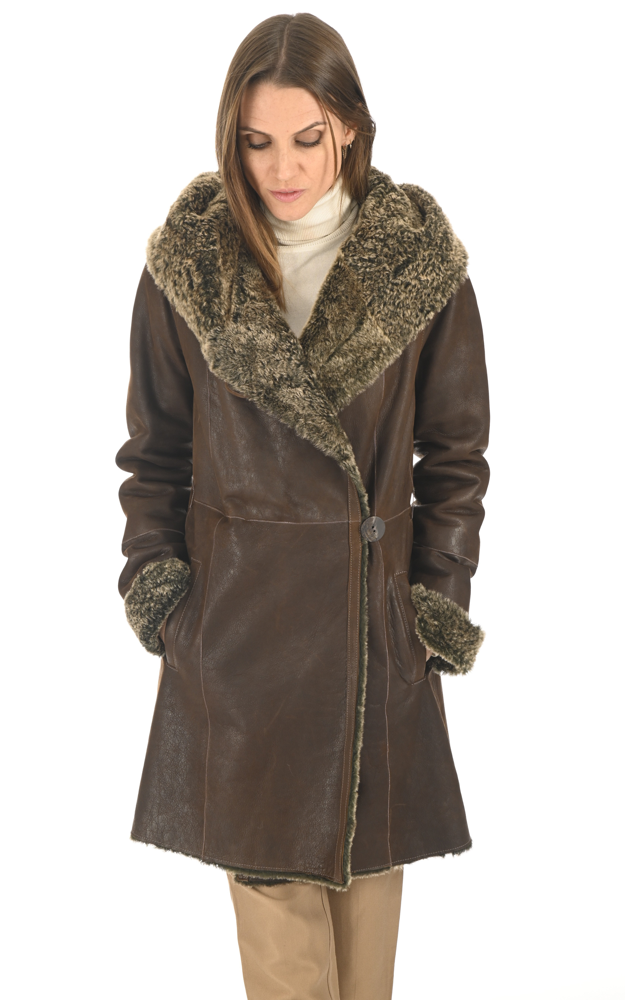 Veste Agneau Merinillo Marron La Canadienne La Canadienne Manteaux